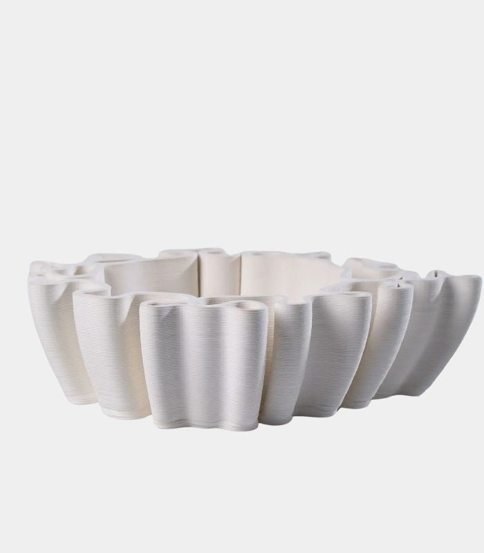 Large Ceramic Decorative Twist Bowl Centerpiece Bowl - Modern Design,