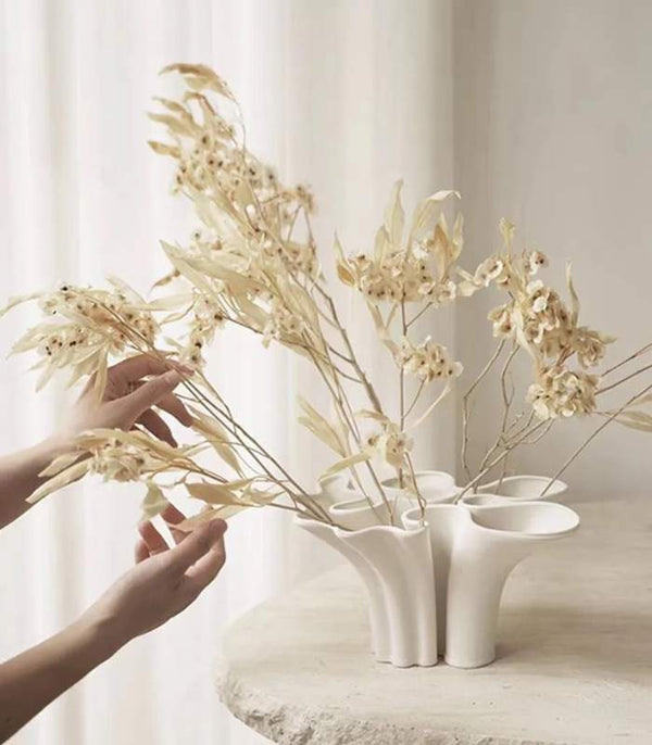 Table Top Vase Paloma White Ceramic Large 30 cm